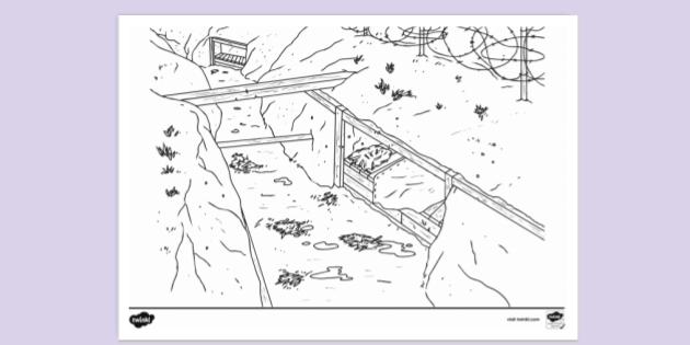 FREE! - Trench Diagram Colouring Sheet | Colouring Sheets