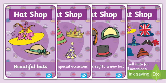 Hat Shop Display Posters (teacher made)