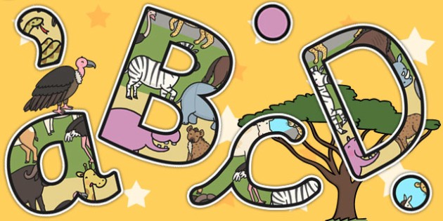 Safari Themed Size Editable Display Lettering (teacher made)