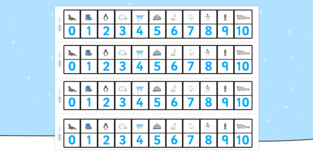 FREE! - Numbers 0-10 Number Track (Winter) (teacher made)