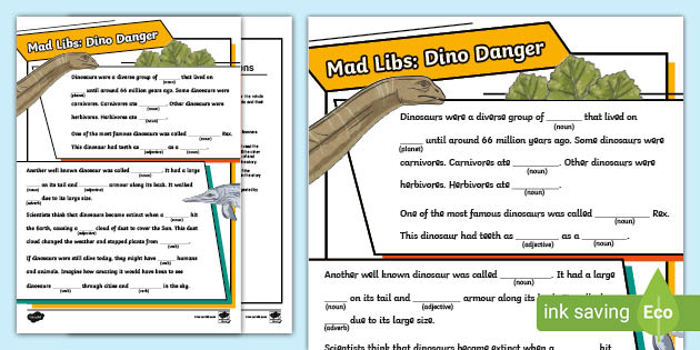 Mad Libs: Dinosaur Danger
