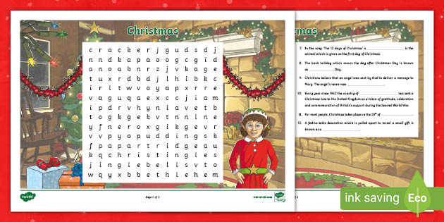 UKS2 Christmas Word Search