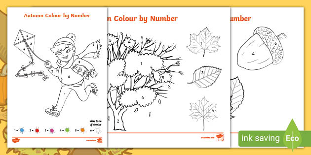 EYFS Autumn Colour by Number (teacher made)