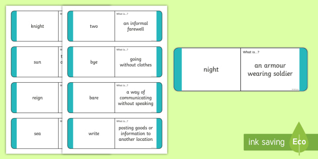 Homophone Cards | Homophone Questions Game (teacher made)