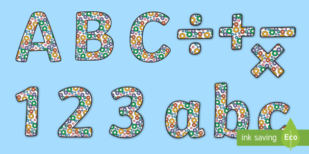 Colourful Cog-Themed Display Lettering (teacher made)
