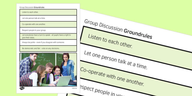 Group Discussion Ground Rules Poster - group, discussion, class