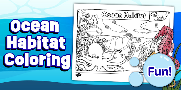 ocean habitat coloring pages