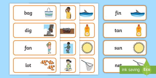 Sea Week CVC Word Cards (teacher made)