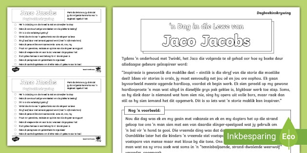 FREE! - Jaco Jacobs Dagboekinskrywing Aktiwiteit