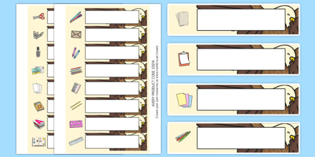 Eagle Themed Writing Area Editable Gratnell Tray Labels