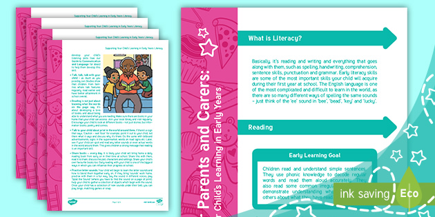 Supporting Your Child's Learning in Reception - Literacy Parent and Carer