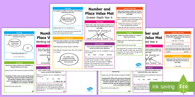 Year 6 Number and Place Value Differentiated Maths Mat