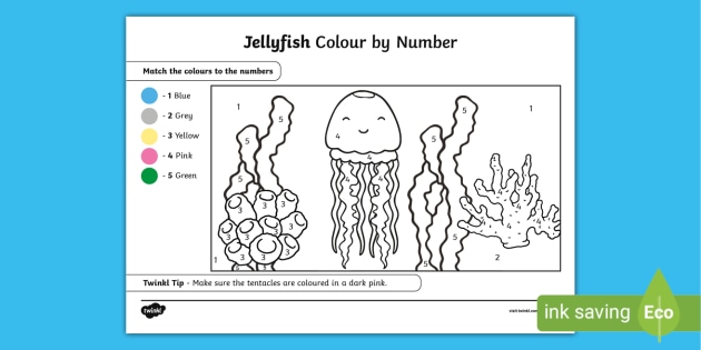 FREE! - Jellyfish Colour by Number (Teacher-Made)
