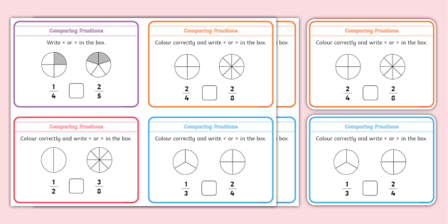 Comparing Fractions Challenge Cards (teacher made)