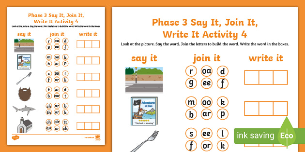 Phase 3 Say It, Join It, Write It Activity 4 (teacher made)