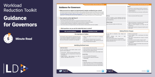 DfE Workload Reduction Toolkit - Behaviour Management