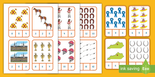 Kentucky Derby Clip Cards | Math | Kindergarten | Twinkl