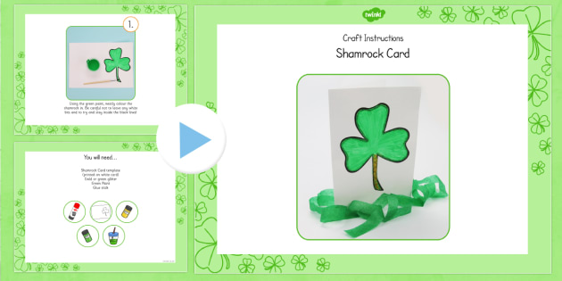 Shamrock Card Craft Instructions PowerPoint
