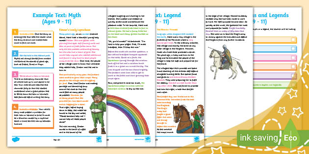 Example Text Pack for Parents: Myths and Legends (Ages 9 - 11)