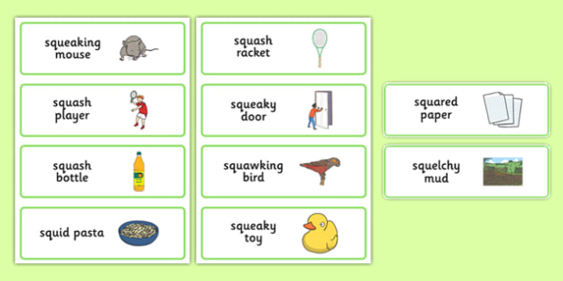 3 Syllable SQU Word Cards (teacher made)