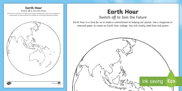 Earth Hour Craft Instructions (teacher made)