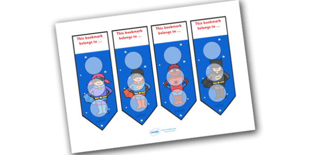 Superhero Themed Reward Bookmarks 30mm (teacher made)
