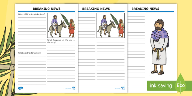 Palm Sunday Breaking News Newspaper Writing Frame palm-sunday-breaking-news-newspaper-writing-frame