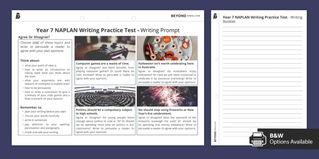 Year 7 NAPLAN Writing Practice Test - Beyond (teacher made)