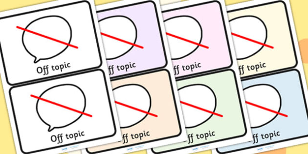 Off Topic Visual Support Cards (teacher made)