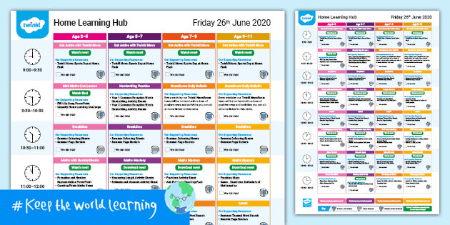 FREE! - Home Learning Hub Daily Plan Friday 26th June
