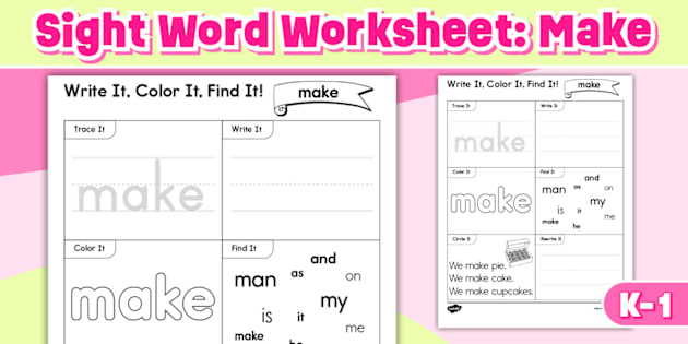 Sight Word Worksheet Maker Sight Word Printable: RED In 2021 | Sight