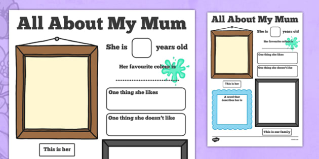 All About My Mum Poster (teacher made)