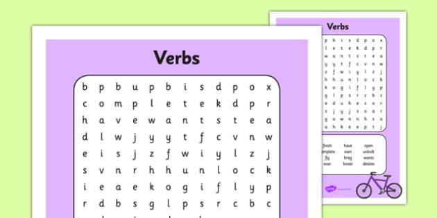 Verb Word Search | Twinkl Literacy Resources (teacher made)
