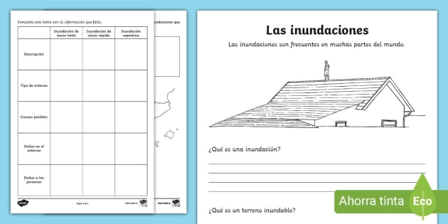 Ficha de actividad: Las inundaciones (teacher made)