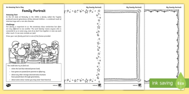 Family Portrait Worksheet / Worksheet, worksheet