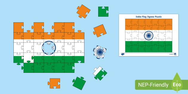 India Flag Jigsaw Puzzle (teacher made)