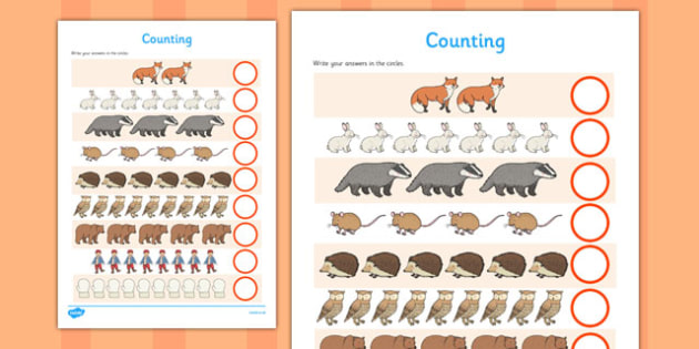 The Mitten Counting Sheet (teacher made)