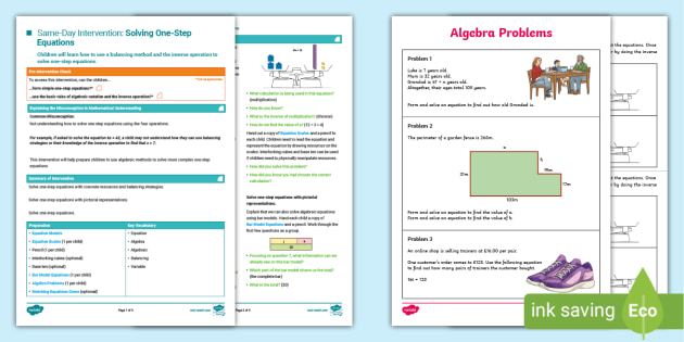 👉 Year 6 Maths Intervention Plan: Solving One-Step Equations