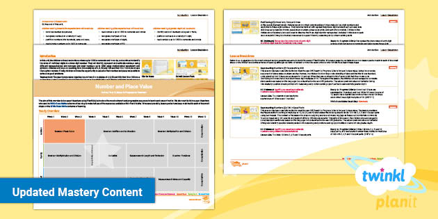 FREE! - Place Value for Year 3 Lesson Plan Overview | Twinkl