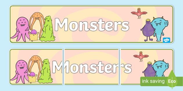 👉 Monsters Display Banner (teacher made)