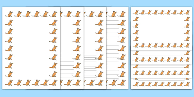 Baby Cat Kitten Landscape Page Borders- Landscape Page Borders