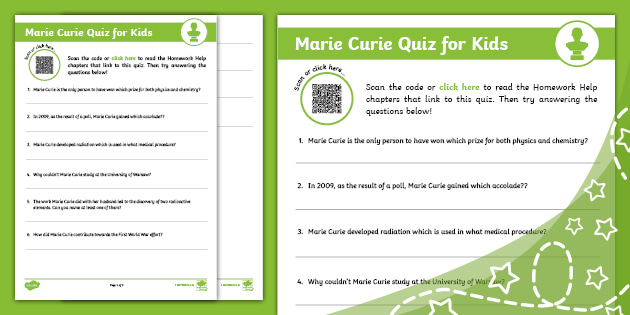 Marie Curie Quiz for Kids