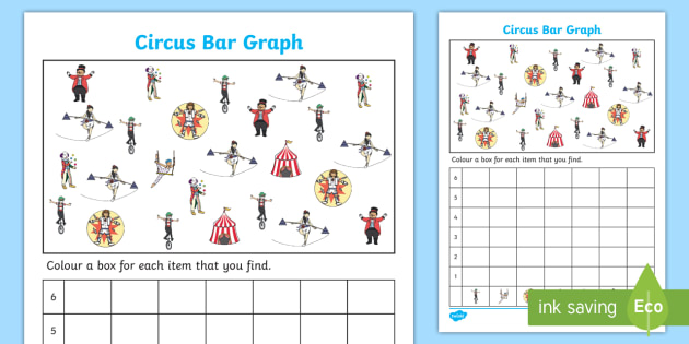 Circus Bar Graph Activity Worksheet (teacher made)