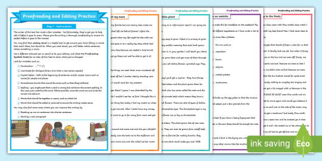 Proofreading Worksheets 3rd Grade
