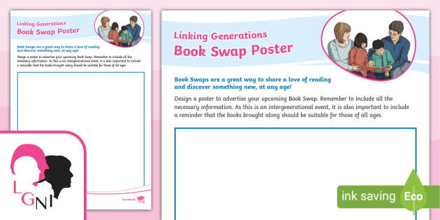 FREE! - Intergenerational Book Swap Poster Design Activity Sheet