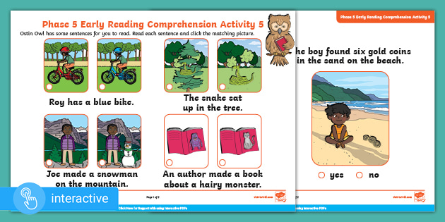 Interactive PDF: Phase 5 Early Reading Comprehension Activity 5