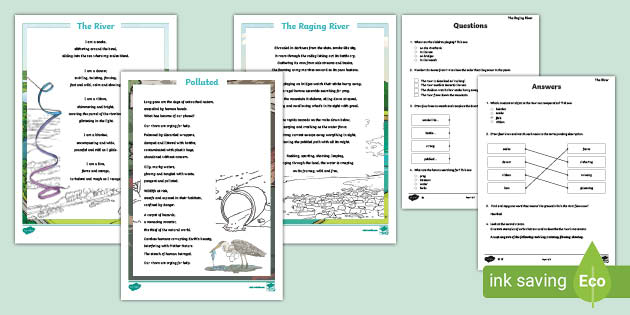 River Poems KS2 - Reading Comprehension Activity - Twinkl