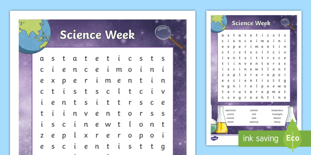 Science Week Experiment Word Search | Twinkl Resources