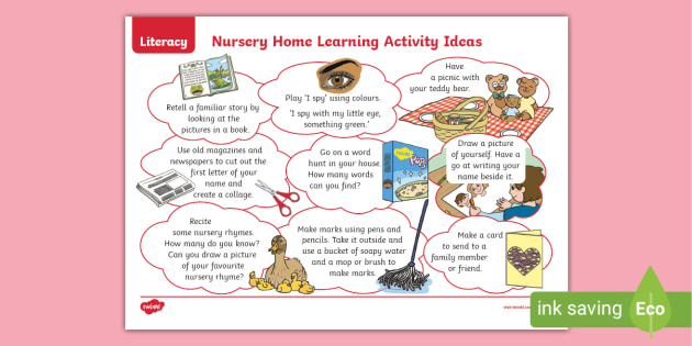 Literacy Nursery Home Activity Ideas (teacher made)