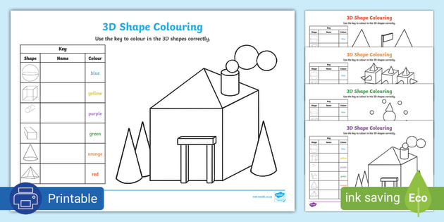 Coloring 3d Shapes 3D Coloring Pages: Print And Customize